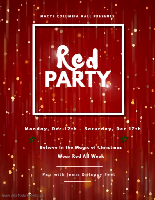 Copy of Copy of Red Party Flyer Design Template | PosterMyWall