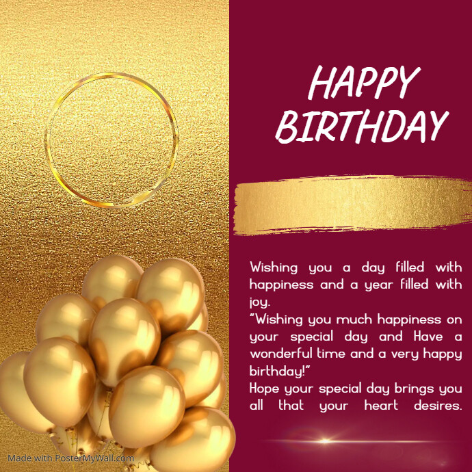 Copy of HAPPY BIRTHDAY ad social media TEMPLATE | PosterMyWall