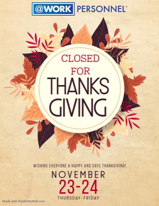 Fall leaves Thanksgiving lunch flyer | PosterMyWall