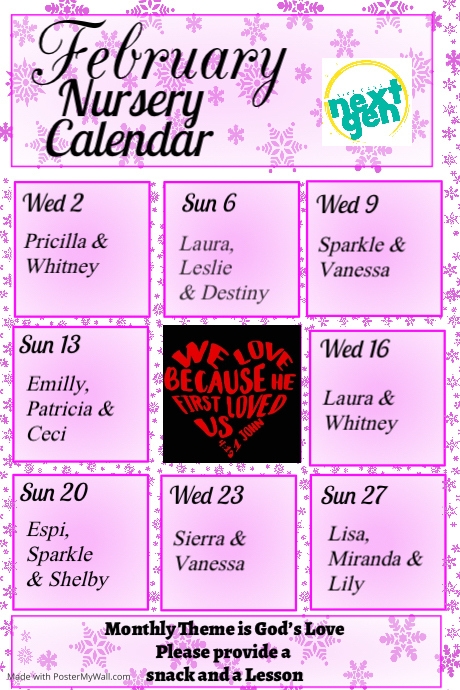 Copy of February Upcoming Events Calendar | PosterMyWall