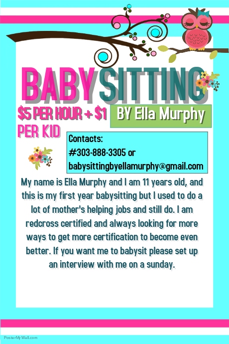 Copy of Baby Sitting | PosterMyWall