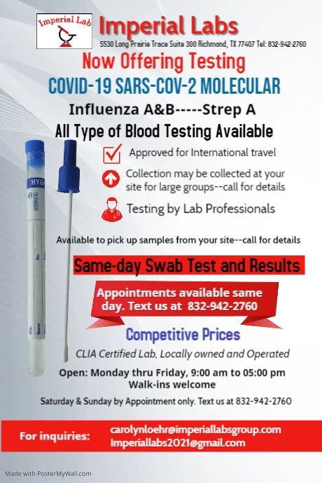 Copy of Copy of Swab Test | PosterMyWall
