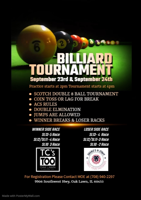 Billiards tournament invitation flyer | PosterMyWall