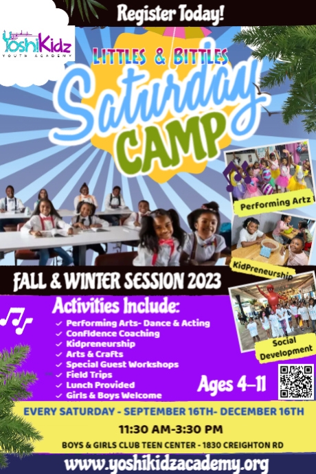 Kids Saturday Camp Poster Template | PosterMyWall