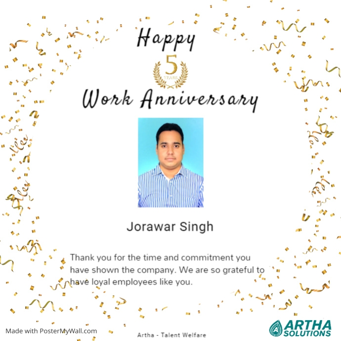 Work Anniversary | PosterMyWall
