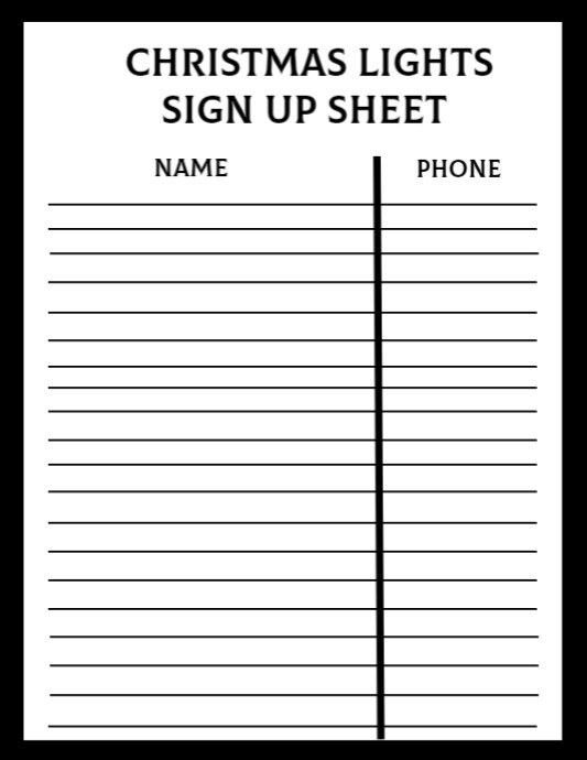 Copy of Sign Up Sheet Template | PosterMyWall