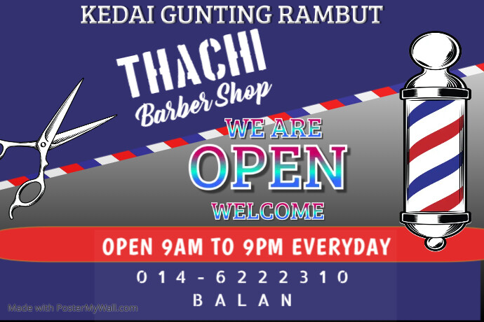 Copy of Barber Shop Re-opening Announcement (1) | PosterMyWall