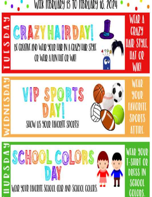 Copy of SPIRIT WEEK 2024 (ELEM) | PosterMyWall