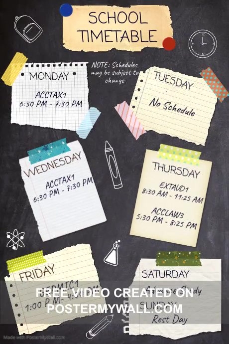 Copy of Copy of School Timetable | PosterMyWall