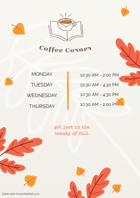 Fall Opening Hours | PosterMyWall