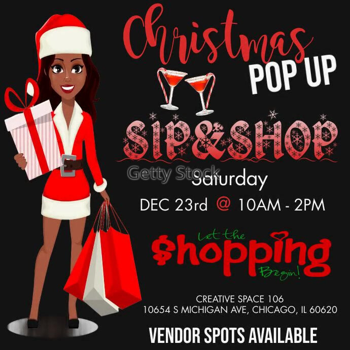 Christmas Sip & Shop Pop Up Ads | PosterMyWall