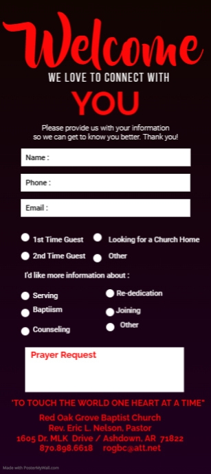church connection card | PosterMyWall