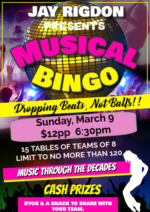 Musical Bingo with Jay | PosterMyWall