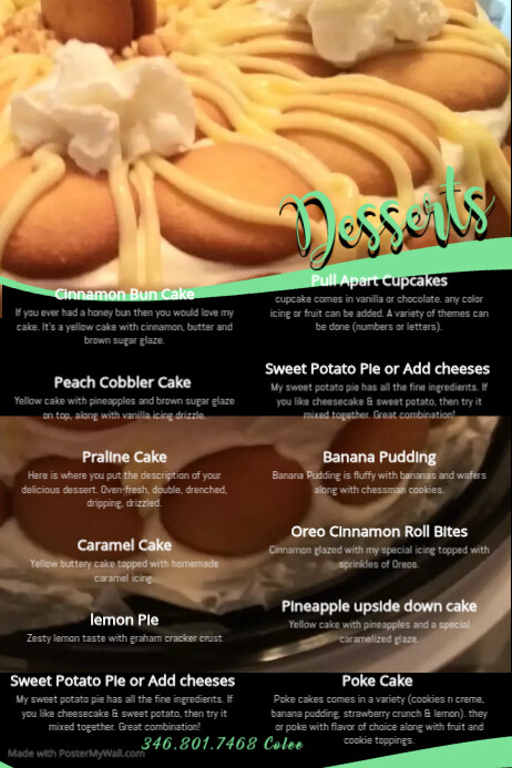Dessert Menu Template | PosterMyWall