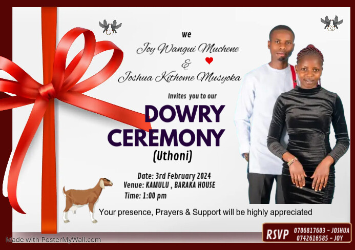 Dowry ceremony invitation flyer | PosterMyWall