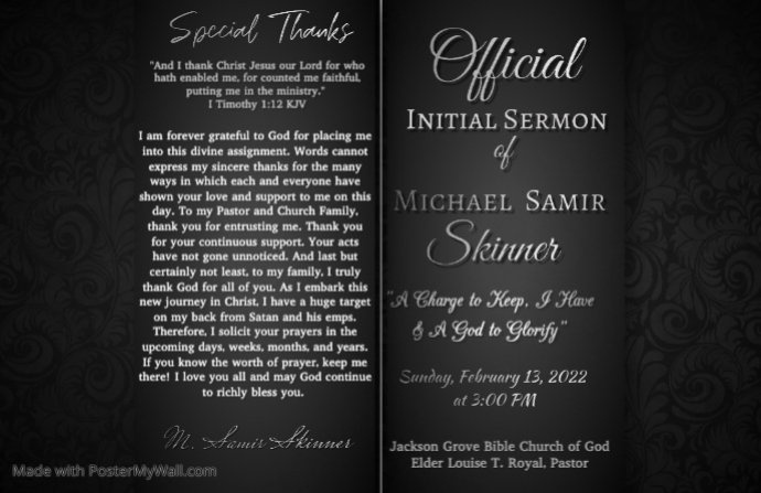 Initial Sermon Cover & Back Page | PosterMyWall