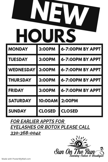 new hours | PosterMyWall