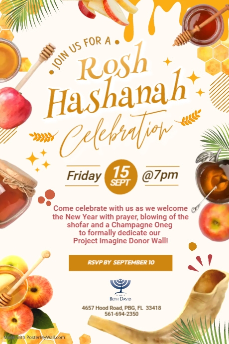 Rosh Hashanah Celebration Poster Template | PosterMyWall