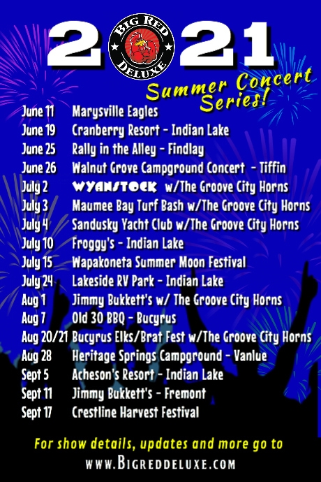 2021 Gig List | PosterMyWall