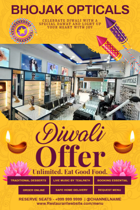 Diwali Buffet Service Poster Template | PosterMyWall