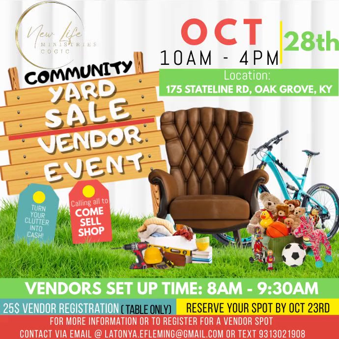 Community YARD SALE video ad | PosterMyWall