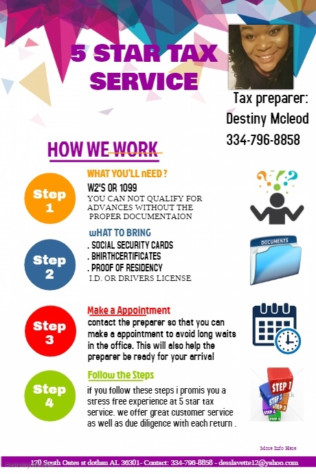 Copy of 5 star tax service | PosterMyWall