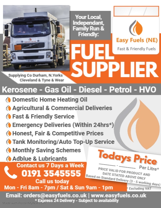Copy of Easy Fuels Flyer-Front 26/7/23 | PosterMyWall
