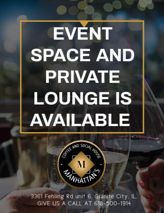 Dark brown book your function venue hire flye | PosterMyWall