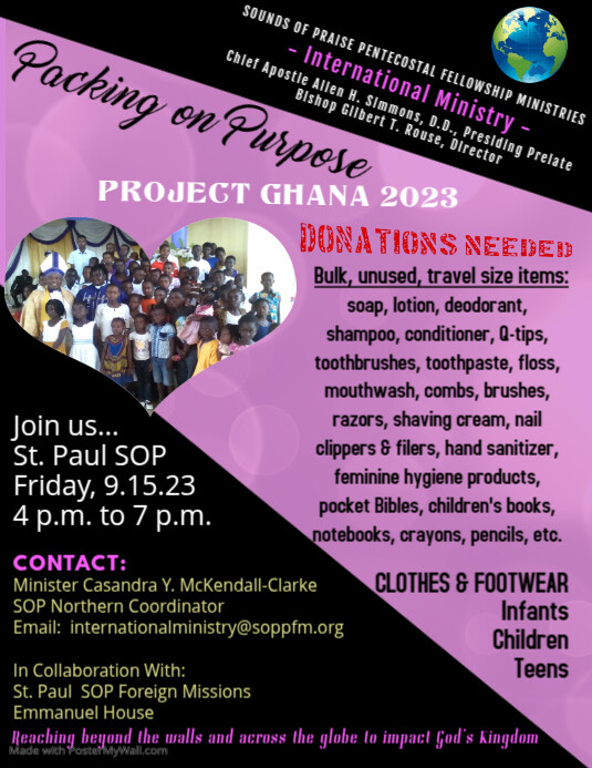 Pack on Purpose (Project Ghana) | PosterMyWall