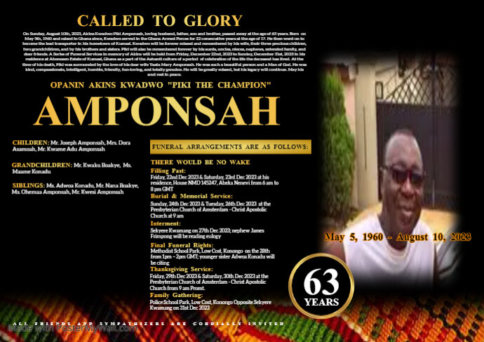 Funeral Poster Design Template | PosterMyWall