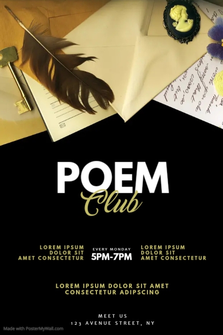 Copy of Copy of poem club flyer design template | PosterMyWall