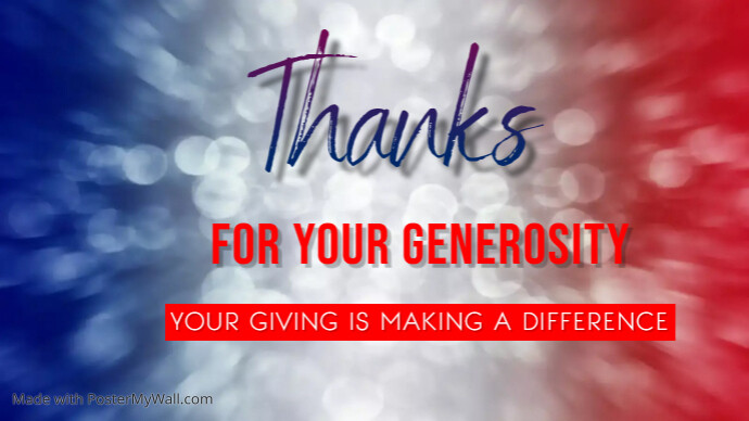 Thanks for generosity (1) | PosterMyWall