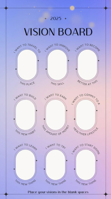 Vision board 2025 Template | PosterMyWall