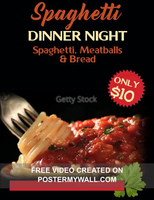 Pasta Dinner Night | PosterMyWall