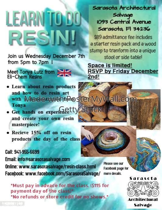 Copy of RESIN CLASS FLYER | PosterMyWall