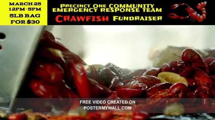 Precinct One Community Response Team Crawfish Boil Video | PosterMyWall