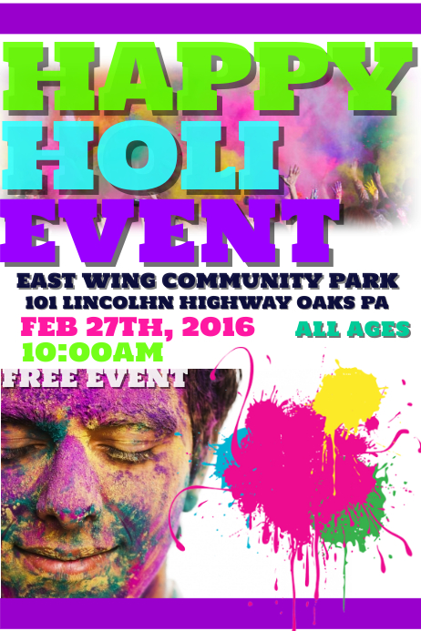 HOLI EVENT Template | PosterMyWall