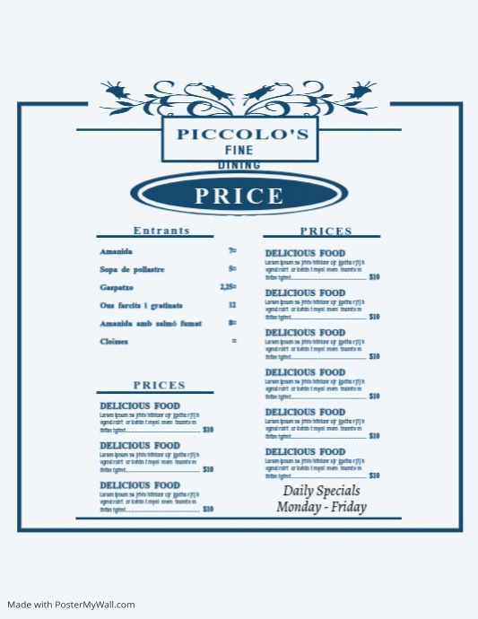 Copia de Copia de Copia de Price List | PosterMyWall
