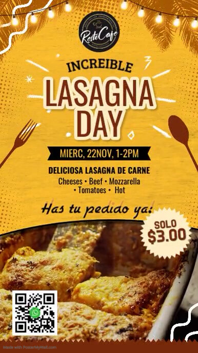 Copy of National Lasagna Day Display Template | PosterMyWall