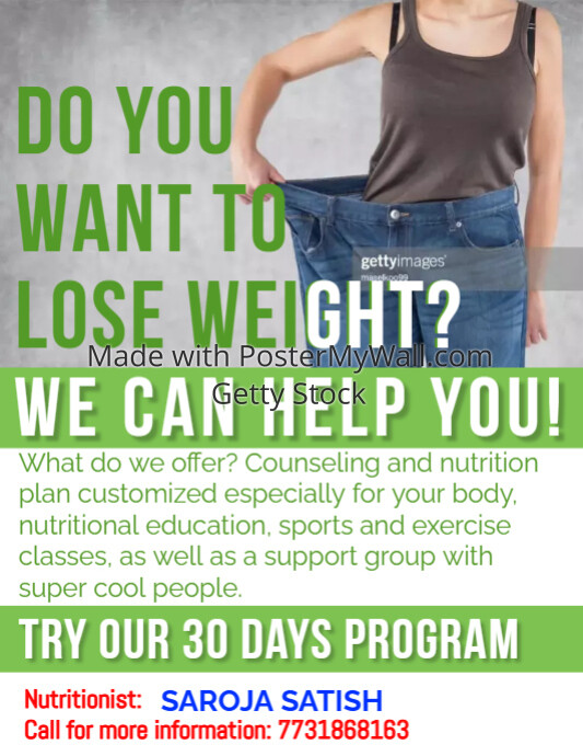 Weight Loss 21 days Program flyer, nutritioni | PosterMyWall