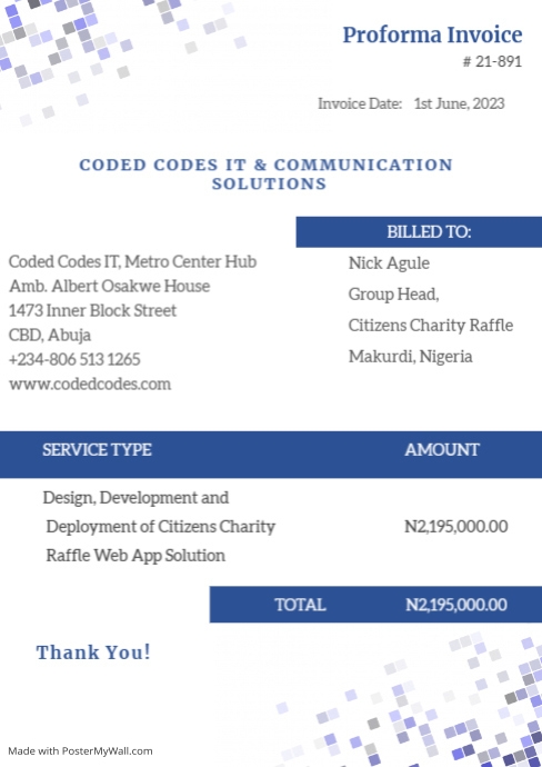 Copy of citizens raffle proforma | PosterMyWall