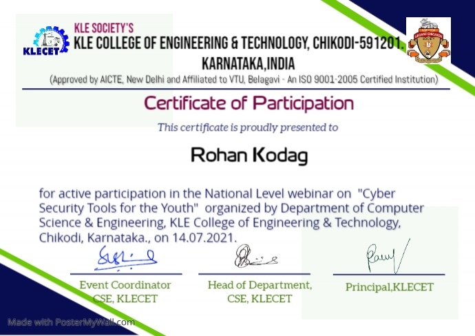 Copy of certificate of participation | PosterMyWall