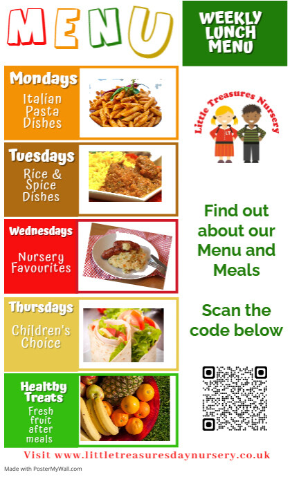 Kids Menu with Food Photos and Game | PosterMyWall