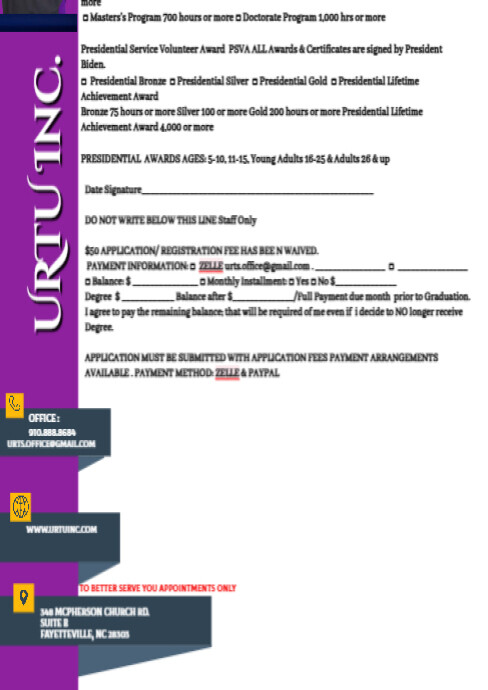 URTU INC. Application | PosterMyWall