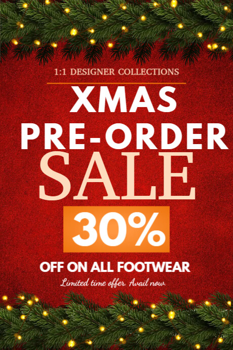 Red Christmas Sale Poster | PosterMyWall