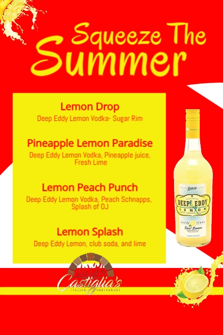 summer cocktail menu flyer template | PosterMyWall