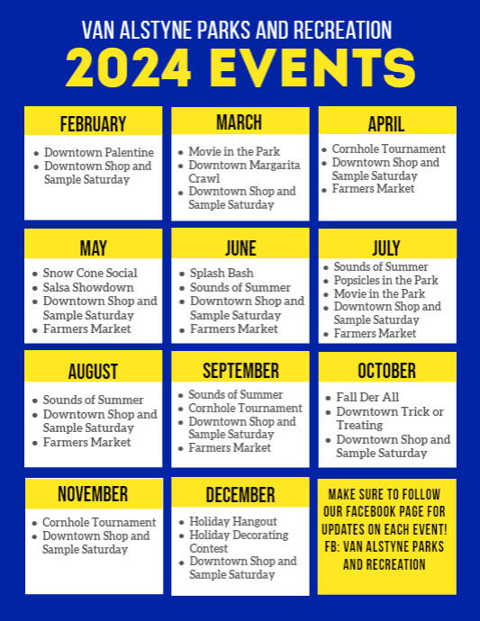 2024 Event Schedule | PosterMyWall