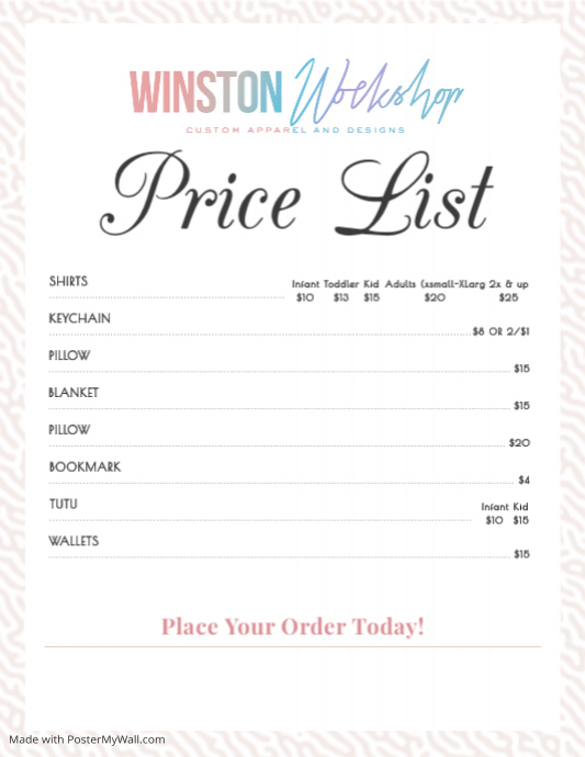 Copy of Pastel Price List Flyer Template | PosterMyWall