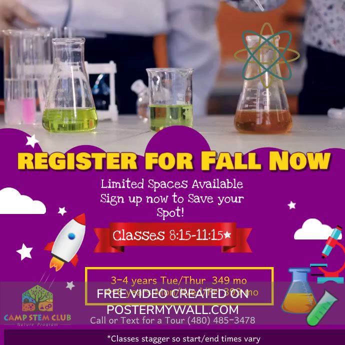 Purple Science Fair School Square Video | PosterMyWall
