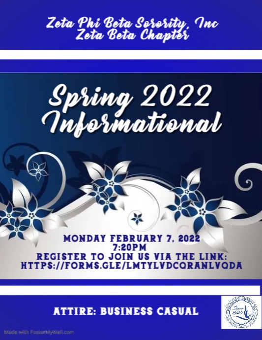 Zeta Phi Beta 2021 Informational | PosterMyWall